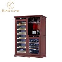 China Dual Zone Touch Control Electric Cigar Cooler Reagan Luxe Wood Humidor Wine Cooler for sale