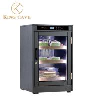 China Cedar Wood Shelves Single Glass Door Cigar Cooler Cabinet With Humidity Control for sale