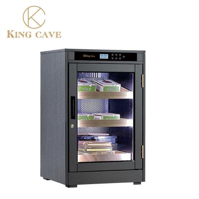 China Cedar Wood Shelves Single Glass Door Cigar Cooler Cabinet With Humidity Control for sale