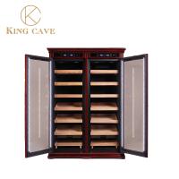 China Large Capacity Cigar Cooler Humidor Double Glass Door LED Lighting for sale