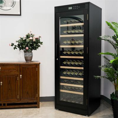 China Single Zone Black Wood Drink Cabinet Lockable Kitchen Wine Cooler Furniture for sale
