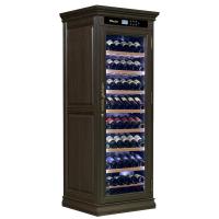 China Custom Wine Cooler Furniture Single Zone Brown Wood Drinks Cabinet for sale