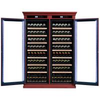 China High-Capacity Wooden Wine Cooler Cabinet With Dual Temperature Control for sale