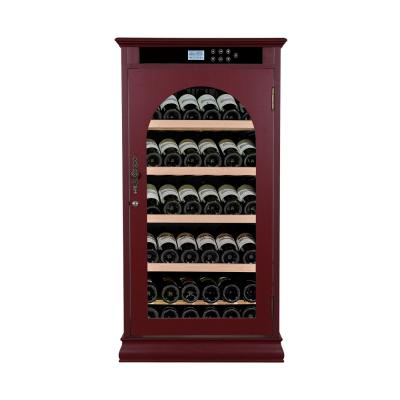 China Smart Digital Temperature Control Wooden Wine Cooler Cabinet with 6 Shelves and Premium Wood Construction for sale