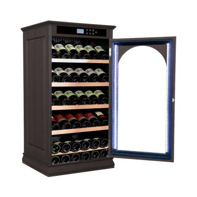 China Dark Wood Wine Cooler Cabinet with Smart Touch Control and 36 Bottle Capacity for sale