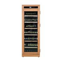 China Durable Wooden Wine Cooler Cabinet with Natural Oak Finish and Horizontal Bottle Storage for sale