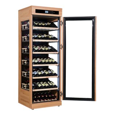 China Sleek Design Solid Wood Frame Kitchen Wine Cooler with 60 Bottle Capacity for sale