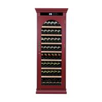 China Luxury Burgundy Solid Wood Wine Cooler Cabinet with Digital Control Panel and Touch Control for sale