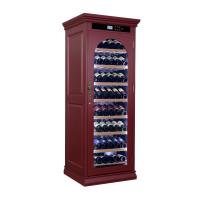 China Solid Wood Kitchen Wine Cooler with Smart Digital Control Panel Locking Door and Tempered Glass LED Light for sale