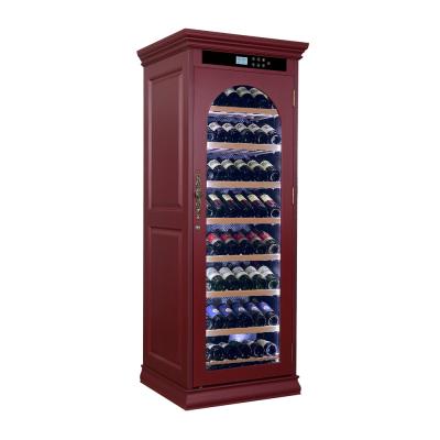 China Solid Wood Kitchen Wine Cooler with Smart Digital Control Panel Locking Door and Tempered Glass LED Light for sale
