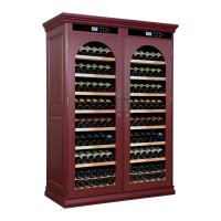 China Burgundy Solid Wood Dual Zone Kitchen Wine Cooler with Smart Digital Control Panel for sale