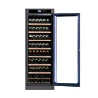 China Large 160-Bottle Capacity Kitchen Wine Cooler with UV-Protected Glass Door and Adjustable Wooden Shelves for sale
