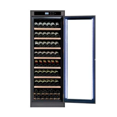 China Large 160-Bottle Capacity Kitchen Wine Cooler with UV-Protected Glass Door and Adjustable Wooden Shelves for sale