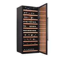 China Freestanding Kitchen Wine Cooler Cabinet with Lockable Glass Door, Solid Wood Construction and Touch Control for sale