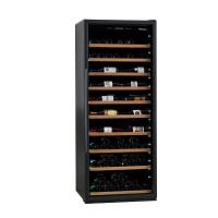 China Single Zone Black Wine Cooler Cabinet with Touch Control Screen and Double Pane Glass Door for sale
