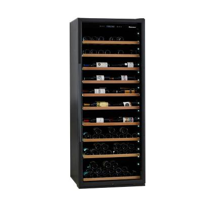 China Single Zone Black Wine Cooler Cabinet with Touch Control Screen and Double Pane Glass Door for sale