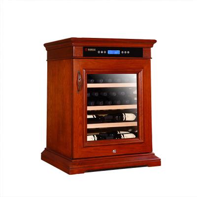 China Premium Wood Wine Cooler Cabinet with Smart Digital Temperature Control and Tempered Glass Door for sale
