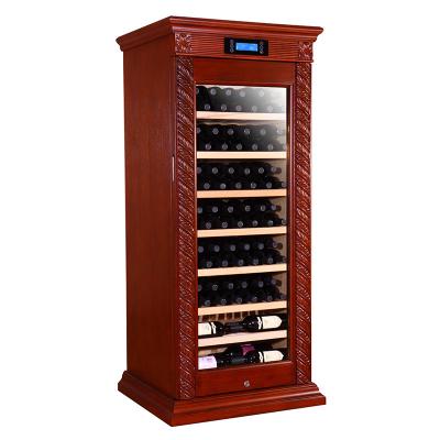 China Temperature Controlled Solid Wood Wine Cooler with Glass Door for Premium Wine Storage for sale