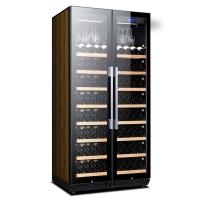 China Smart Dual-Zone Temperature Control Solid Wood Kitchen Wine Cooler with 120-Bottle Capacity for sale