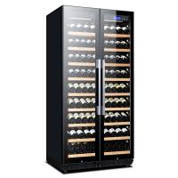 China Dual-Zone Wine Cooler Cabinet with Digital Touch Control and UV-Protected Glass Doors for sale