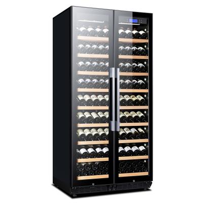 China Dual-Zone Wine Cooler Cabinet with Digital Touch Control and UV-Protected Glass Doors for sale