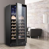 China Solid Wood Kitchen Wine Cooler Cabinet with Locking Glass Door and Digital Touch Control for sale