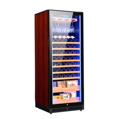 China Premium Solid Wood Kitchen Wine Cooler with LED Lighting and Digital Touch Control Panel for sale