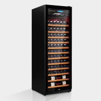 China Smart Digital Touch Control Wood Wine Cooler Cabinet with Tempered Glass Door for sale