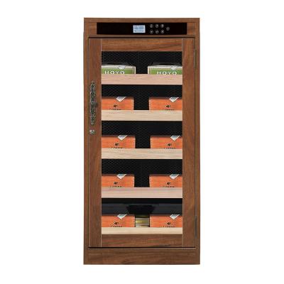 China Luxury Wooden Electric Cigar Cooler Humidor Cabinet with Digital Climate Control and Ultra-Quiet Thermoelectric System for sale