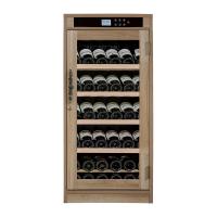 China Wood Wine Cooler Cabinet with Digital Temperature Control Adjustable Shelves and Lockable Door for sale