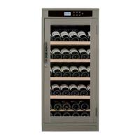 China Gray Wood Finish Kitchen Wine Cooler Cabinet with Digital Temperature Control and LED Interior Lighting for sale