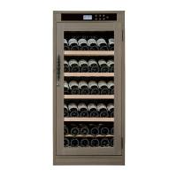 China Sophisticated Gray Wood Wine Cooler Cabinet with Precise Temperature Control and Digital Touch Panel for sale