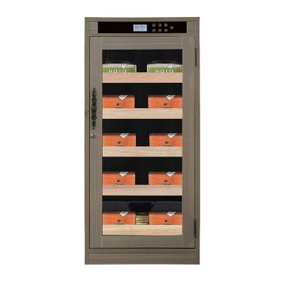 China Dark Wood Finish Electric Cigar Humidor Cabinet with Secure Locker and Spanish Cedar Interior for sale