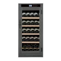 China Solid Wood Wine Cooler Cabinet with Digital Temperature Control LED Lighting and Lockable Door for sale