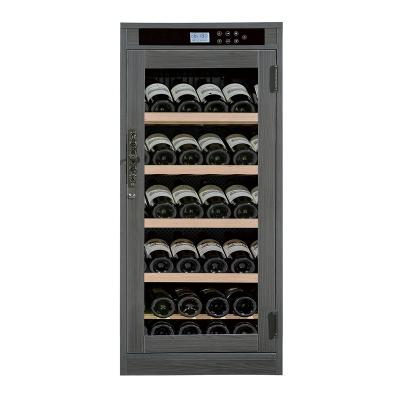 China Solid Wood Wine Cooler Cabinet with Digital Temperature Control LED Lighting and Lockable Door for sale