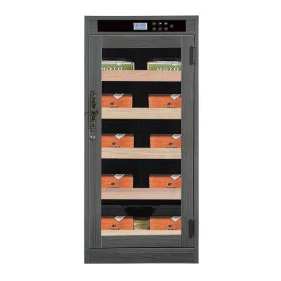 China Modern Dark Wood Finish Lockable Cigar Cooler Humidifier Cabinet with Digital Control System for sale