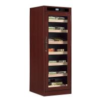 China Rich Mahogany Finish Cigar Cooler Humidor Cabinet with Built-in Humidification and Thermoelectric Cooling for sale