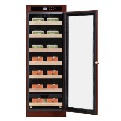 China Wooden Frame Cigar Cooler Humidifier with Precise Climate Control and Double-Pane Glass Door for sale