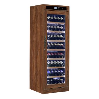 China Wooden Wine Cooler Cabinet with Digital Touch Control Thermoelectric Cooling and Adjustable Shelves for sale