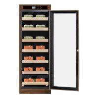 China Freestanding Wooden Frame Electric Cigar Humidor Cabinet with Lockable Glass Door and Built-in Humidification System for sale
