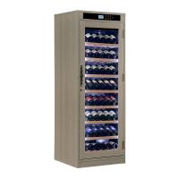 China Light Gray Solid Wood Wine Cooler with Removable Wooden Shelves Digital Touch Panel and Less than 42 dB Noise Level for sale