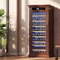 China Modern Wood Wine Cooler Cabinet Large Capacity Compressor Wine Refrigerator for sale