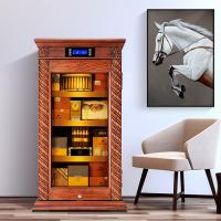 China Exquisite Vintage Solid Wood Cigar Cooler Cooler Humidor Cabinet for sale