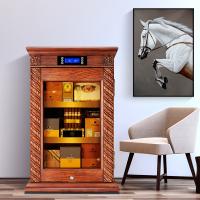 China Intelligent Climate Control Solid Wood Cigar Cooler Humidifier Cabinet With Lock for sale