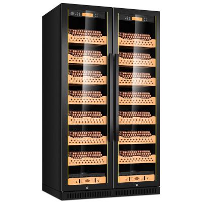 China Premium Dual-Zone Electronic Cigar Humidor Cabinet With Smart Climate Control for sale