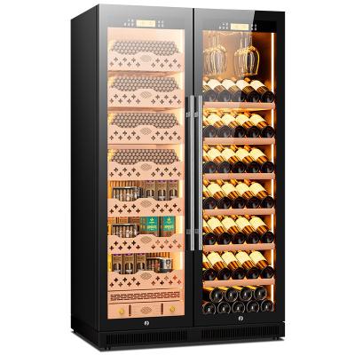 China Dual-Zone Electronic Cigar Humidor Cabinet With Spanish Cedar Shelves for sale