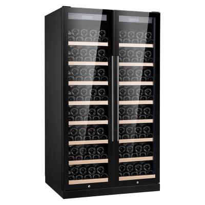 China Dual Door Large Capacity Fridge Wine Cooler Cabinet With Locker for sale