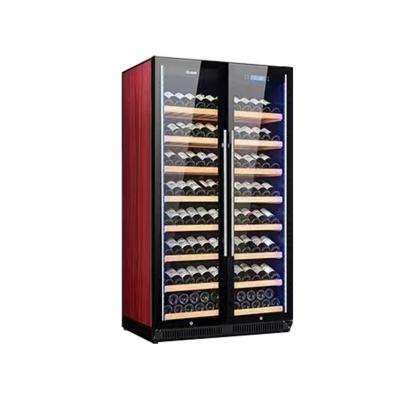 China Dual-Zone Wine Cooler Cabinet With Tempered Glass Doors & Wood Shelves for sale