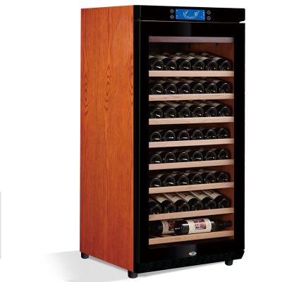China Freestanding Kitchen Wine Cooler Wine Refrigerator With Wooden Frame Cabinet for sale