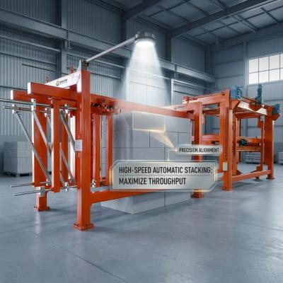 China Automatic AAC Block Packing Stacker Machine for Concrete Block Production Line for sale